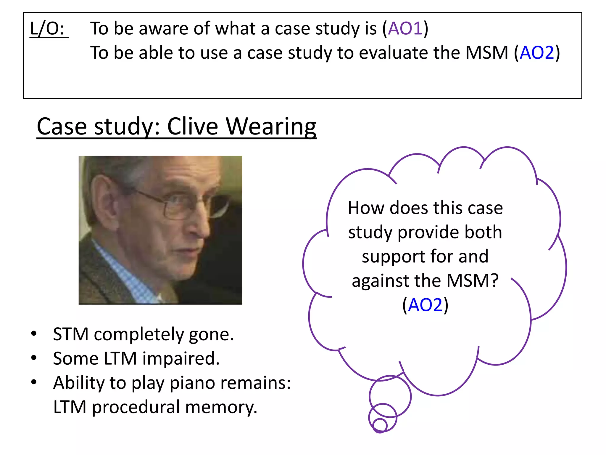 Working memory model, case study cw & evaluate msm | PPTX