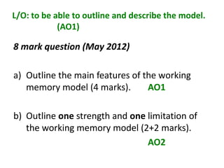 Working memory model, case study cw & evaluate msm | PPTX