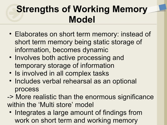 Working Memory Model - Sunwoo, Marz | PPT