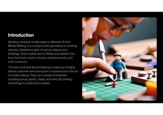 A One Model Making: Unleashing the Magic of Working Miniature Models | PPT