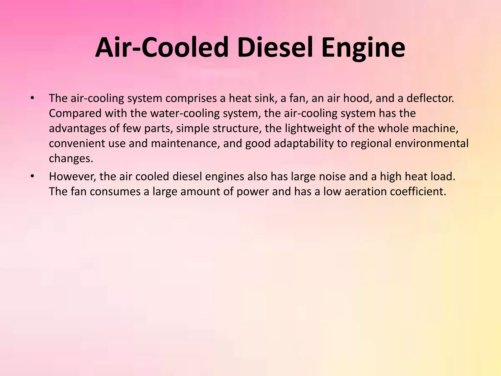 Limitations of air-cooled diesel engine | PPTX