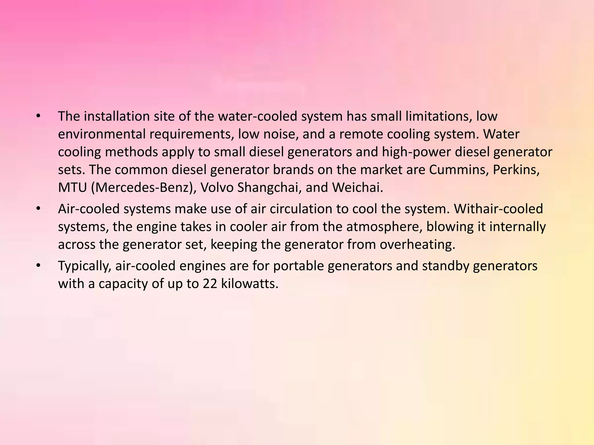 Limitations of air-cooled diesel engine | PPTX