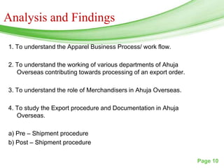 Working of an export house | PPTX