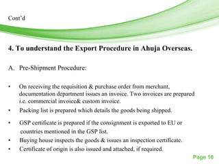 Working of an export house | PPTX