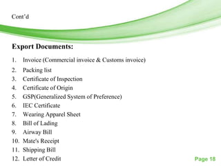 Working of an export house | PPTX