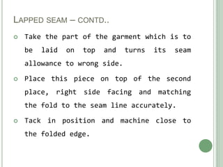 Working of common seams | PPTX