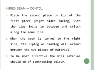 Working of common seams | PPTX