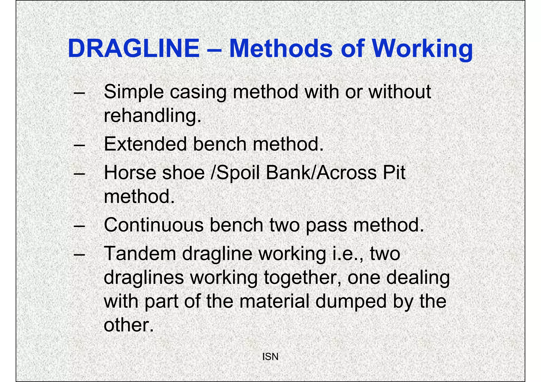 Working of dragline | PDF