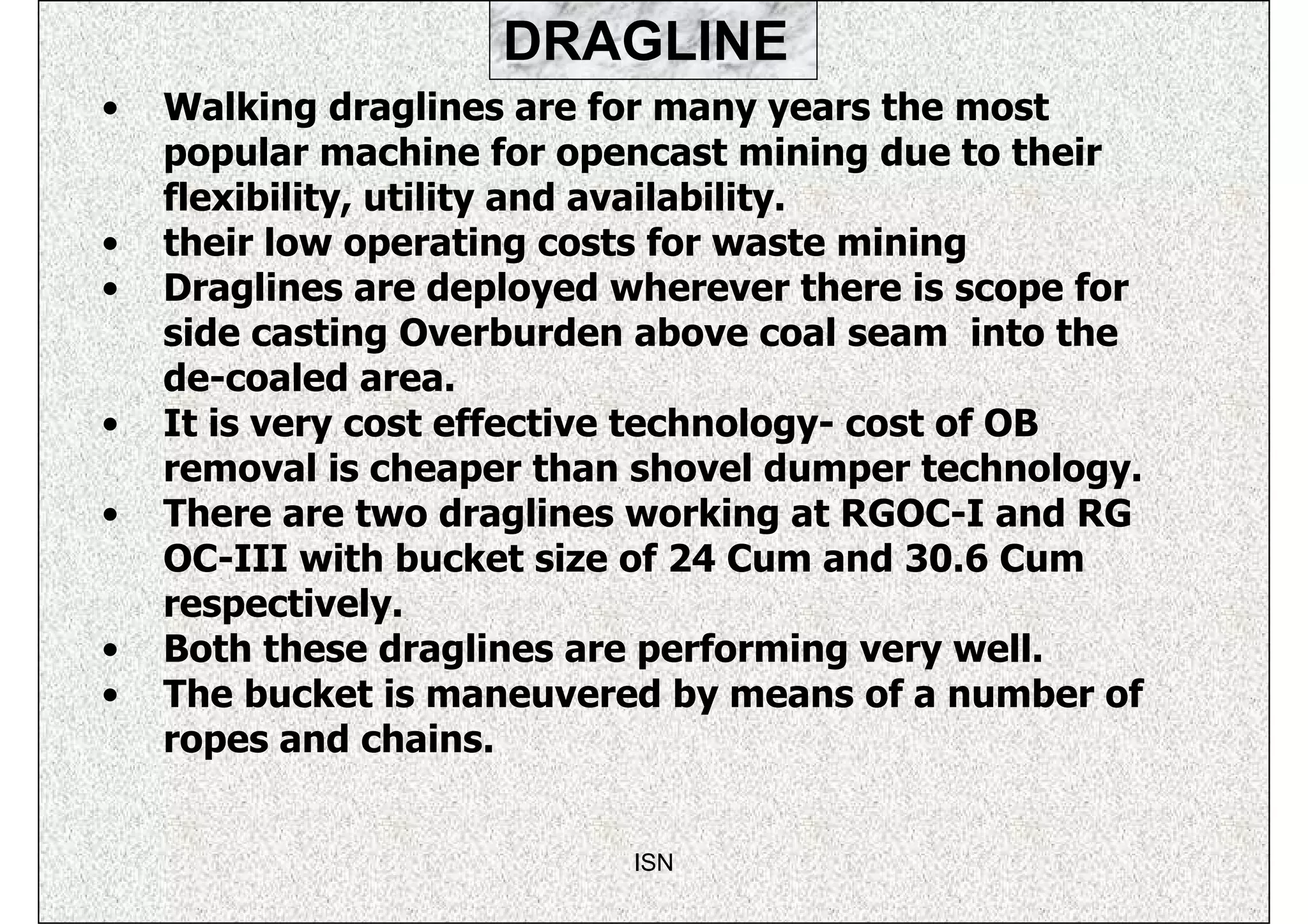 Working of dragline | PDF