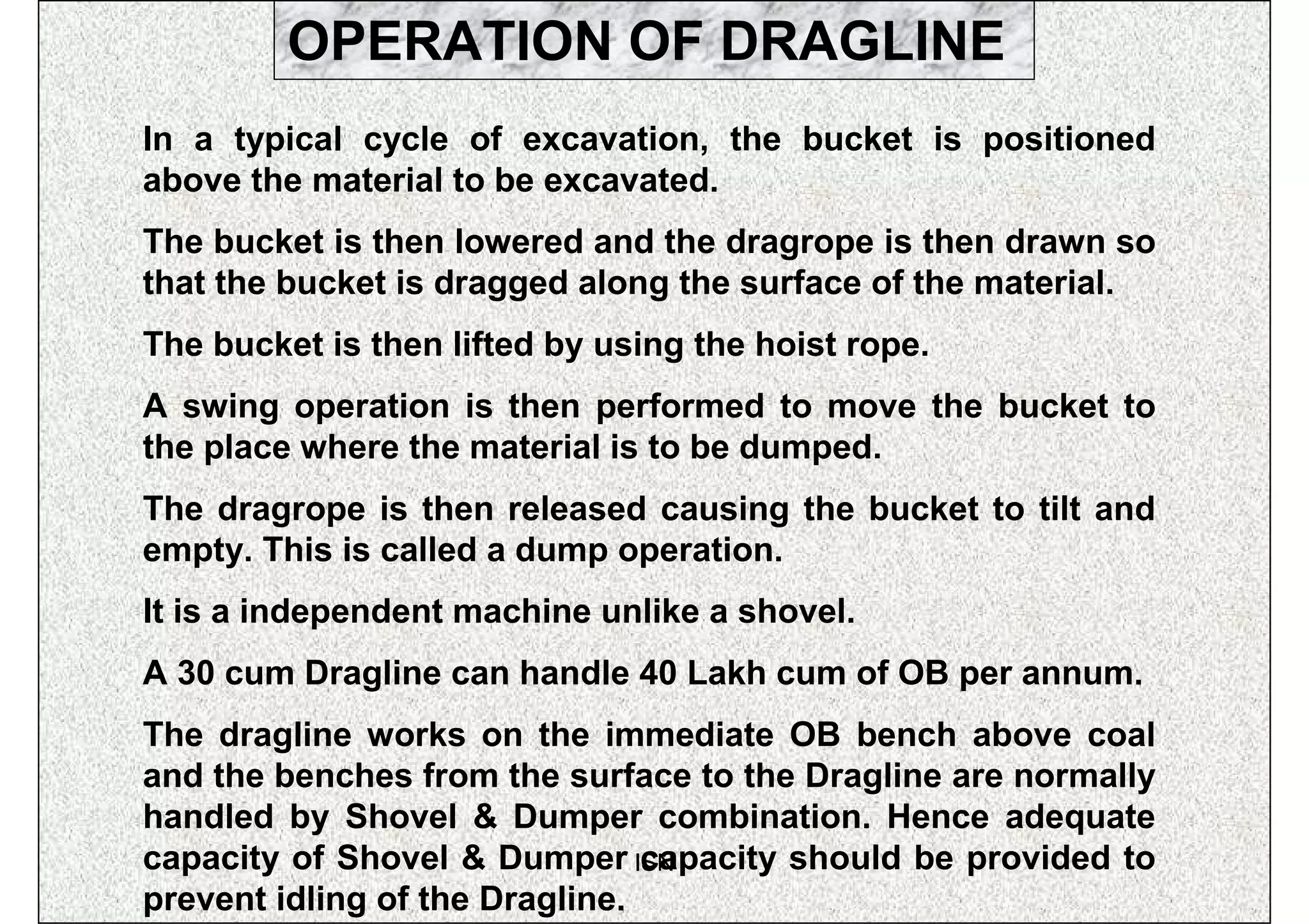 Working of dragline | PDF