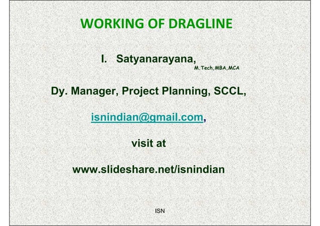 Working of dragline | PDF