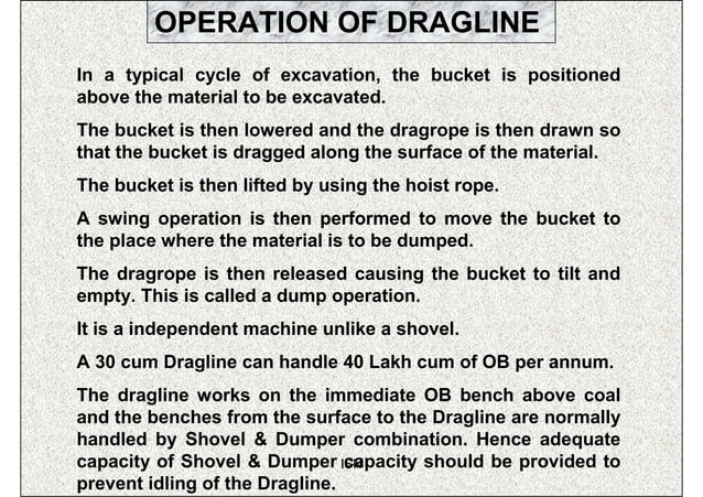 Working of dragline | PDF