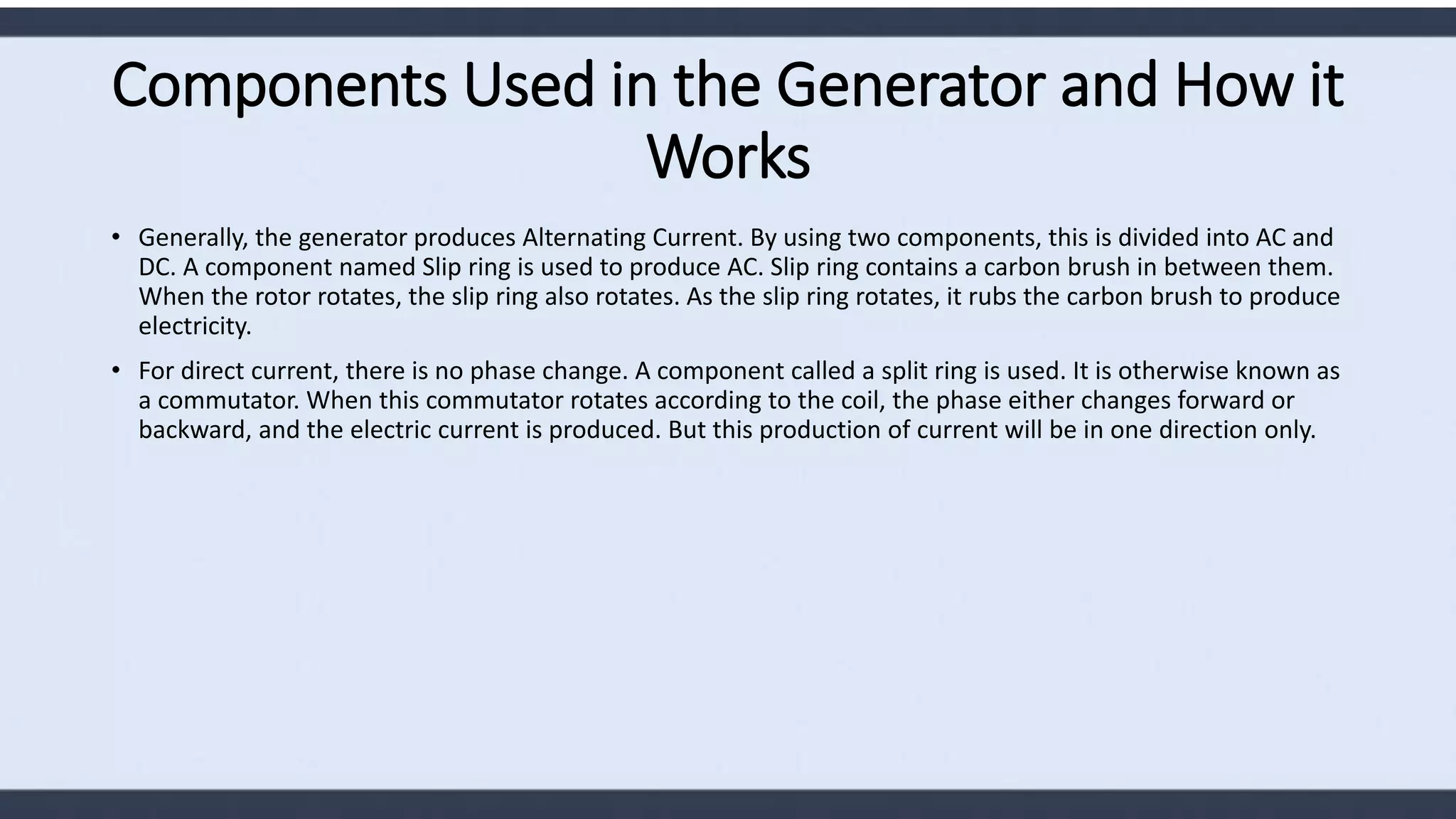The main components of a generator | PPTX