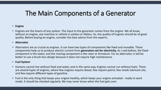 The main components of a generator | PPTX