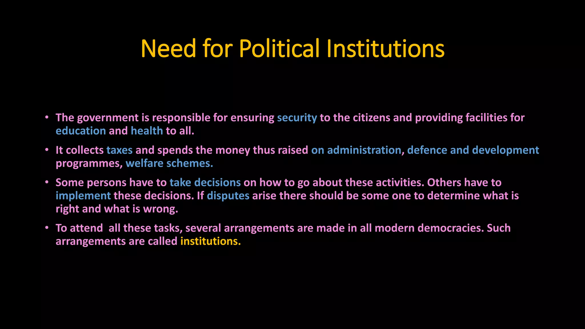 Working of institutions | PPTX