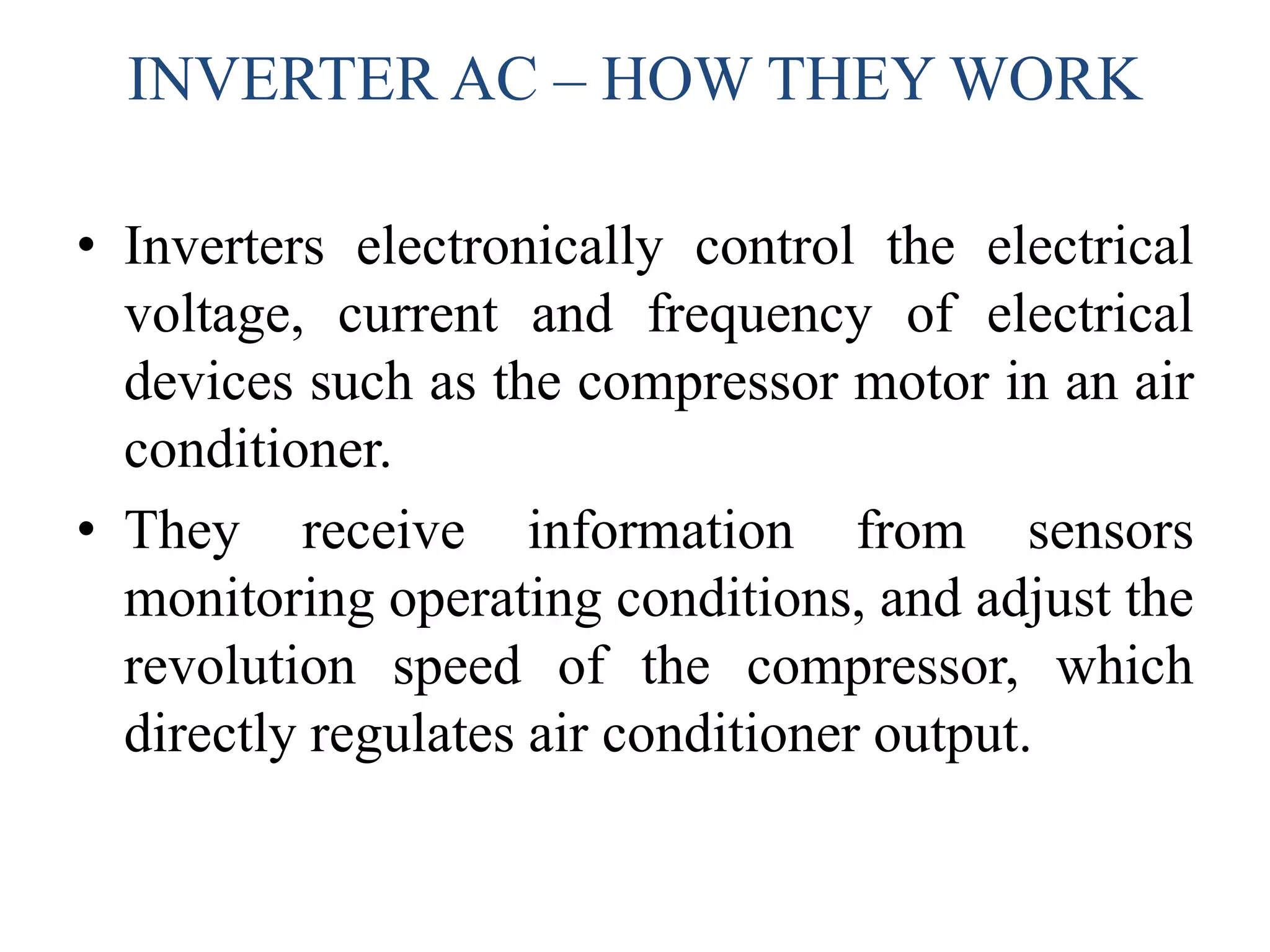 Working of inverter ac | PPTX