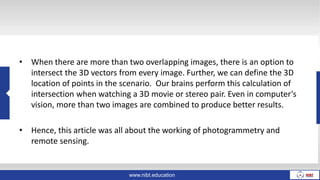 Working of photogrammetry and remote sensing | PPTX