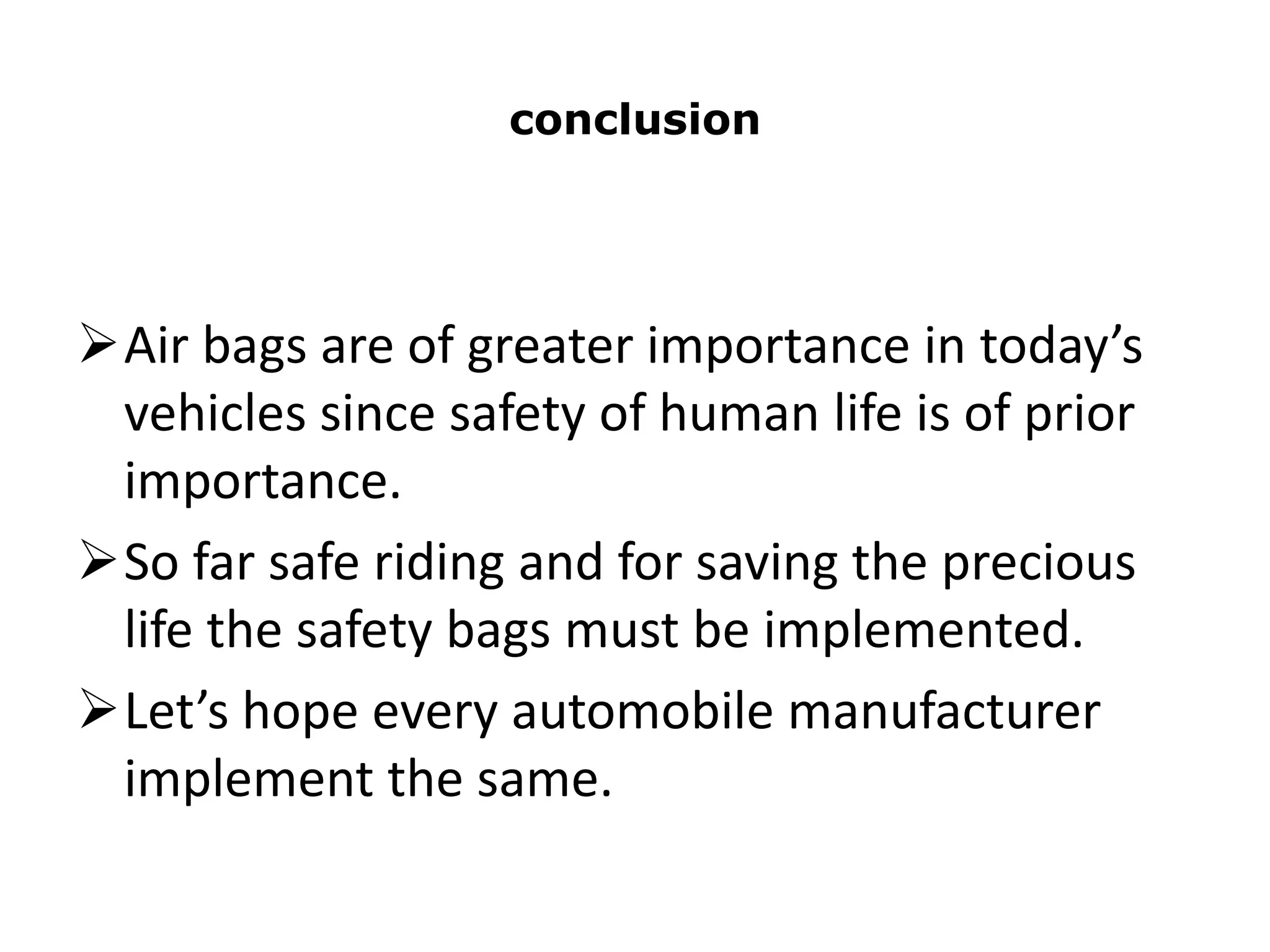 Working of safety air bags and their manufacturing | PPTX
