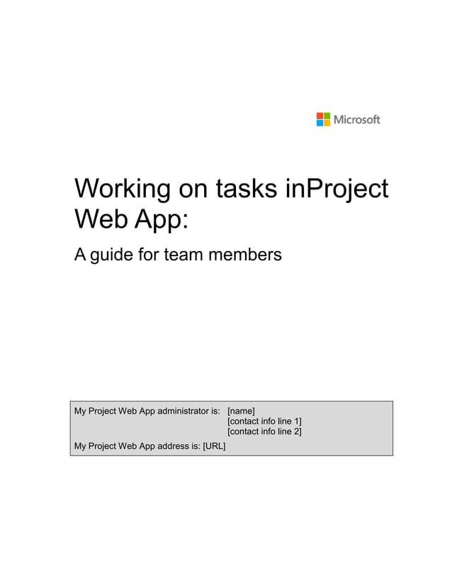 Working on Tasks in Microsoft Project Web Access | DOCX
