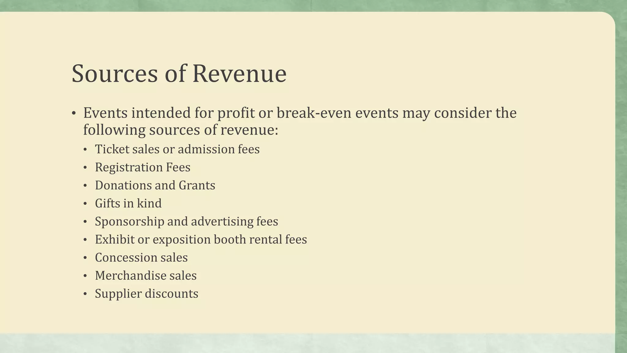 Working on the event budget and timeline | PPTX