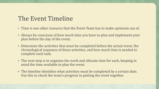 Working on the event budget and timeline | PPTX
