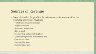 Working on the event budget and timeline | PPTX