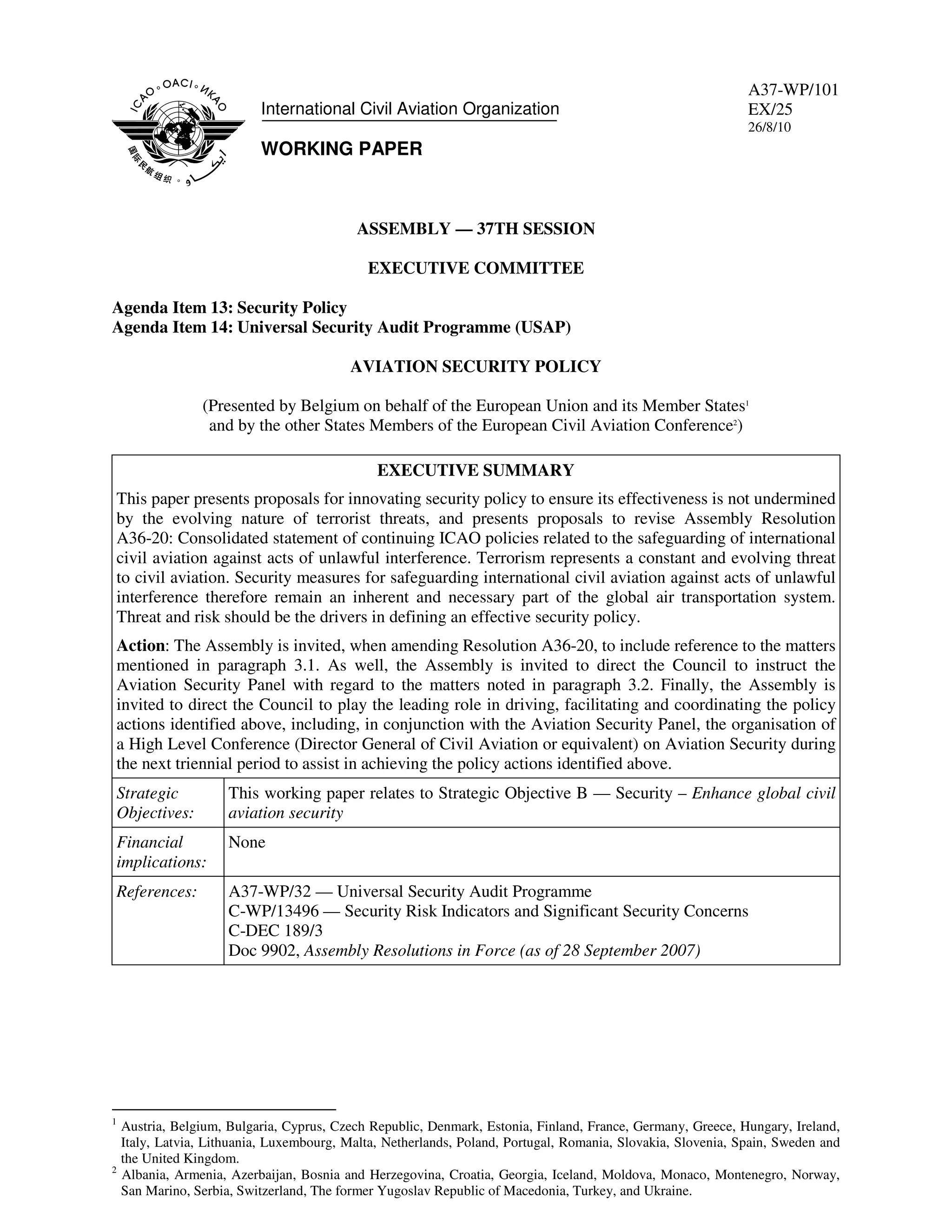 Working paper icao | PDF