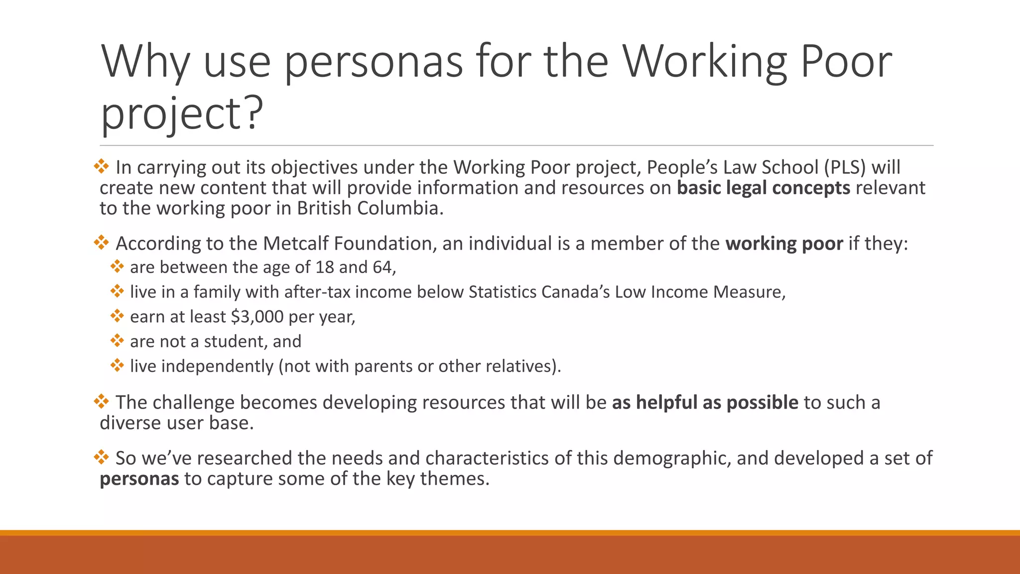 Working Poor Personas | PPT