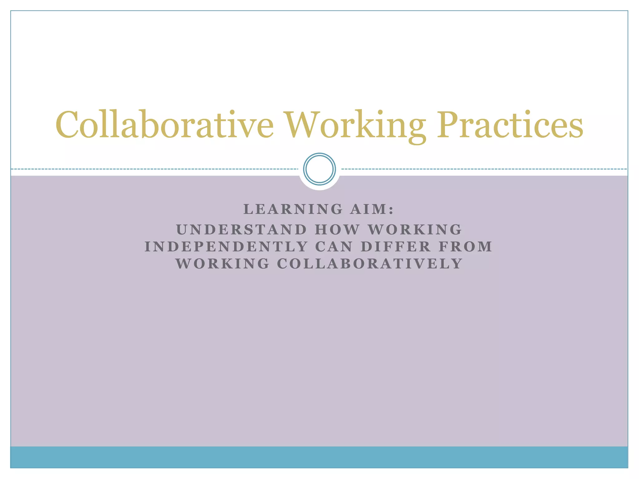 Working Practices | PPTX