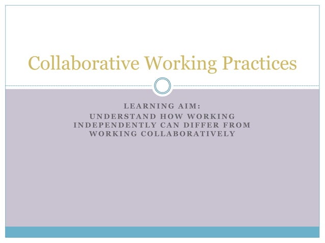 Working Practices | PPT