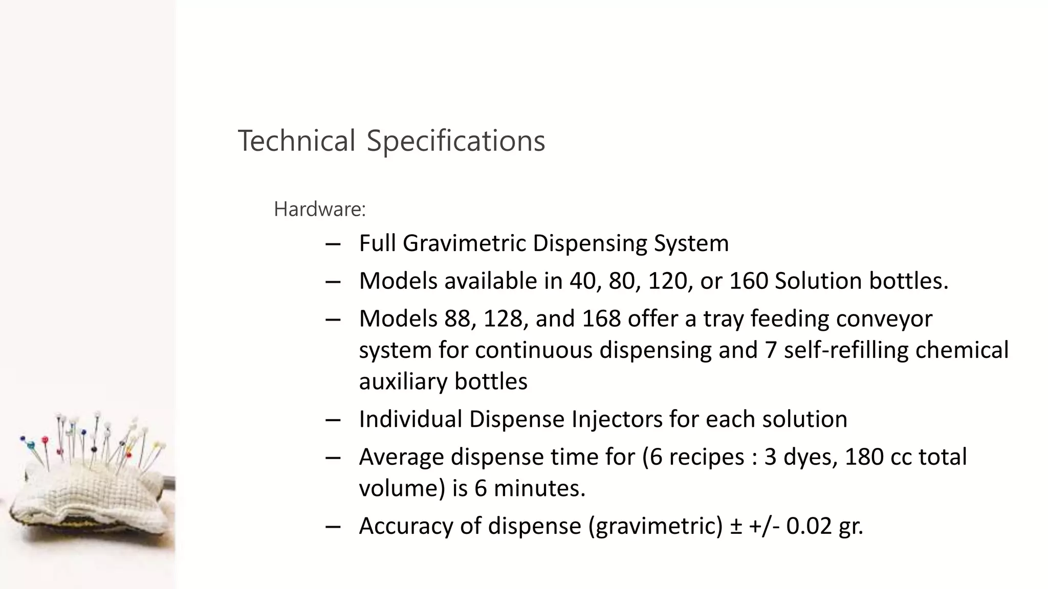 Automatic Dispensing Machine for Textile Dyeing Lab | PPTX
