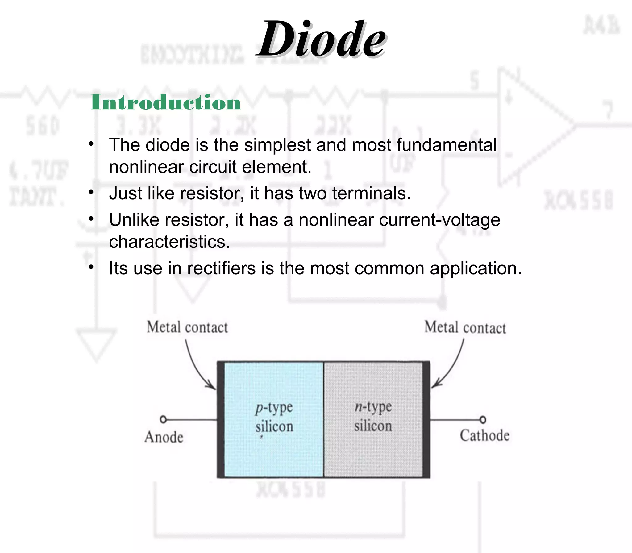 Working principle diode and special diode | PPT