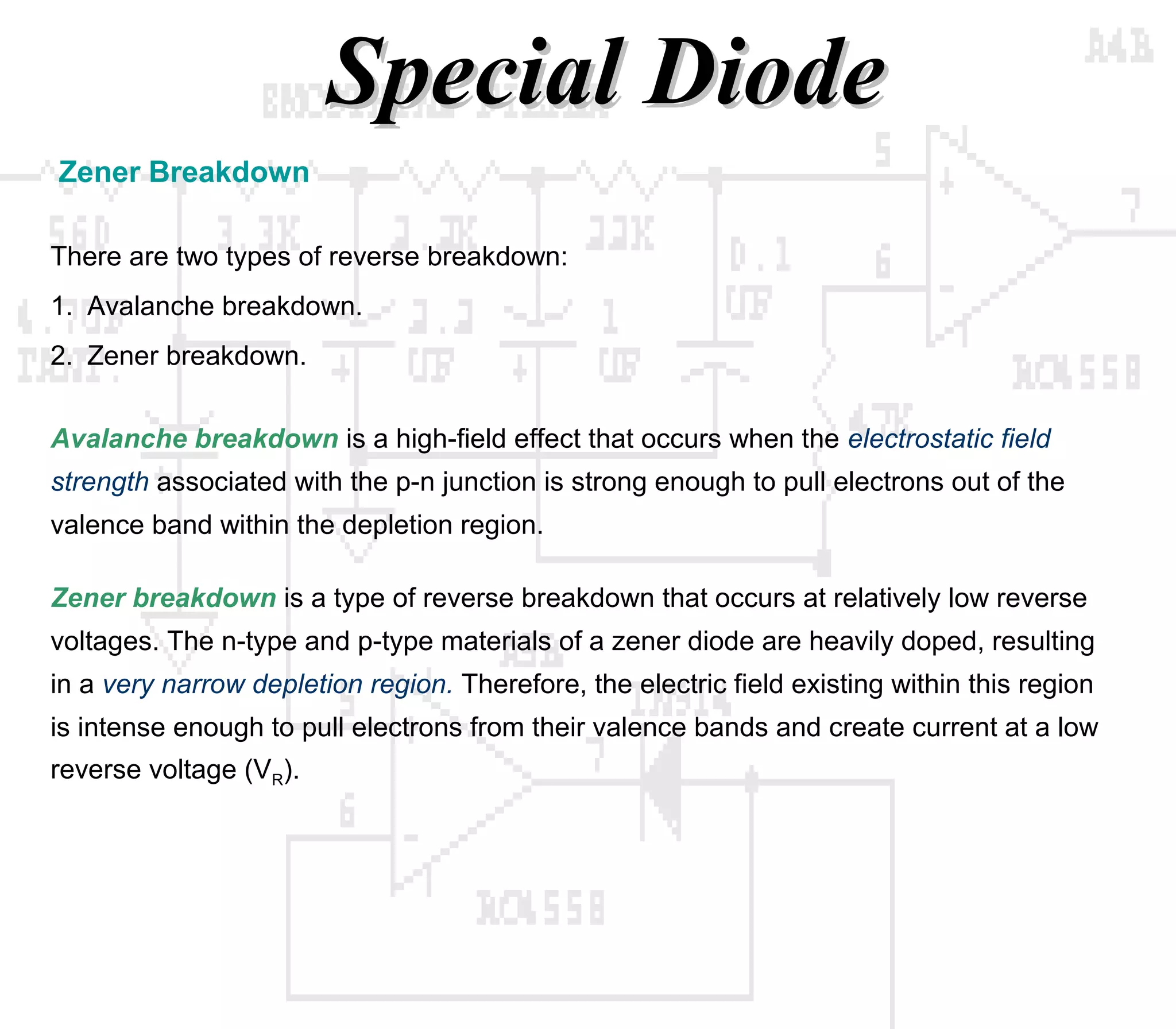 Working principle diode and special diode | PPT