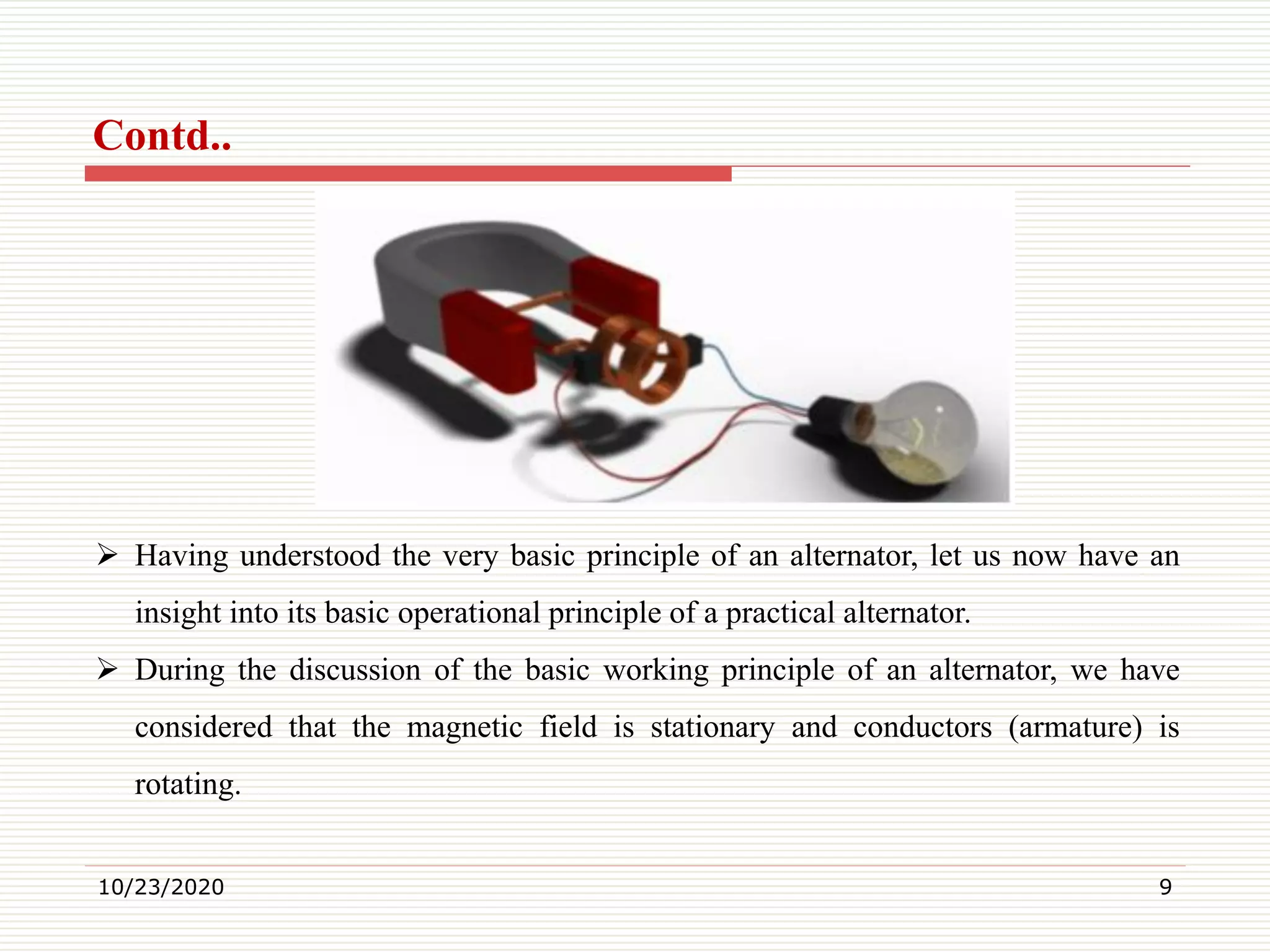 Working Principle of Alternator | PDF