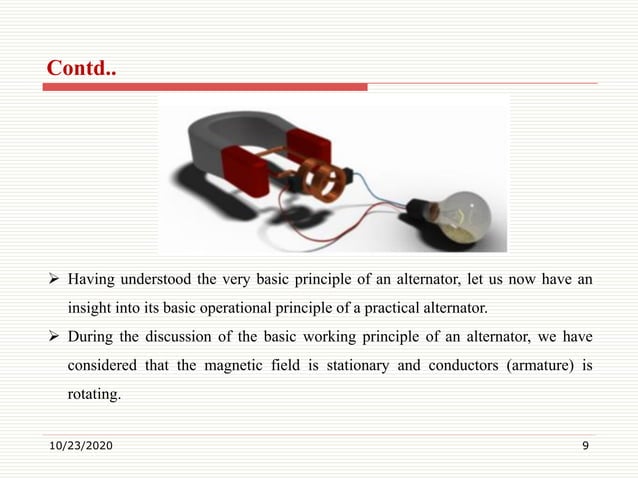 Working Principle of Alternator | PDF