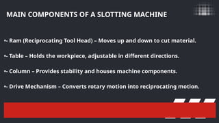 Working Principle of a slotting machine and how it operates | PPT