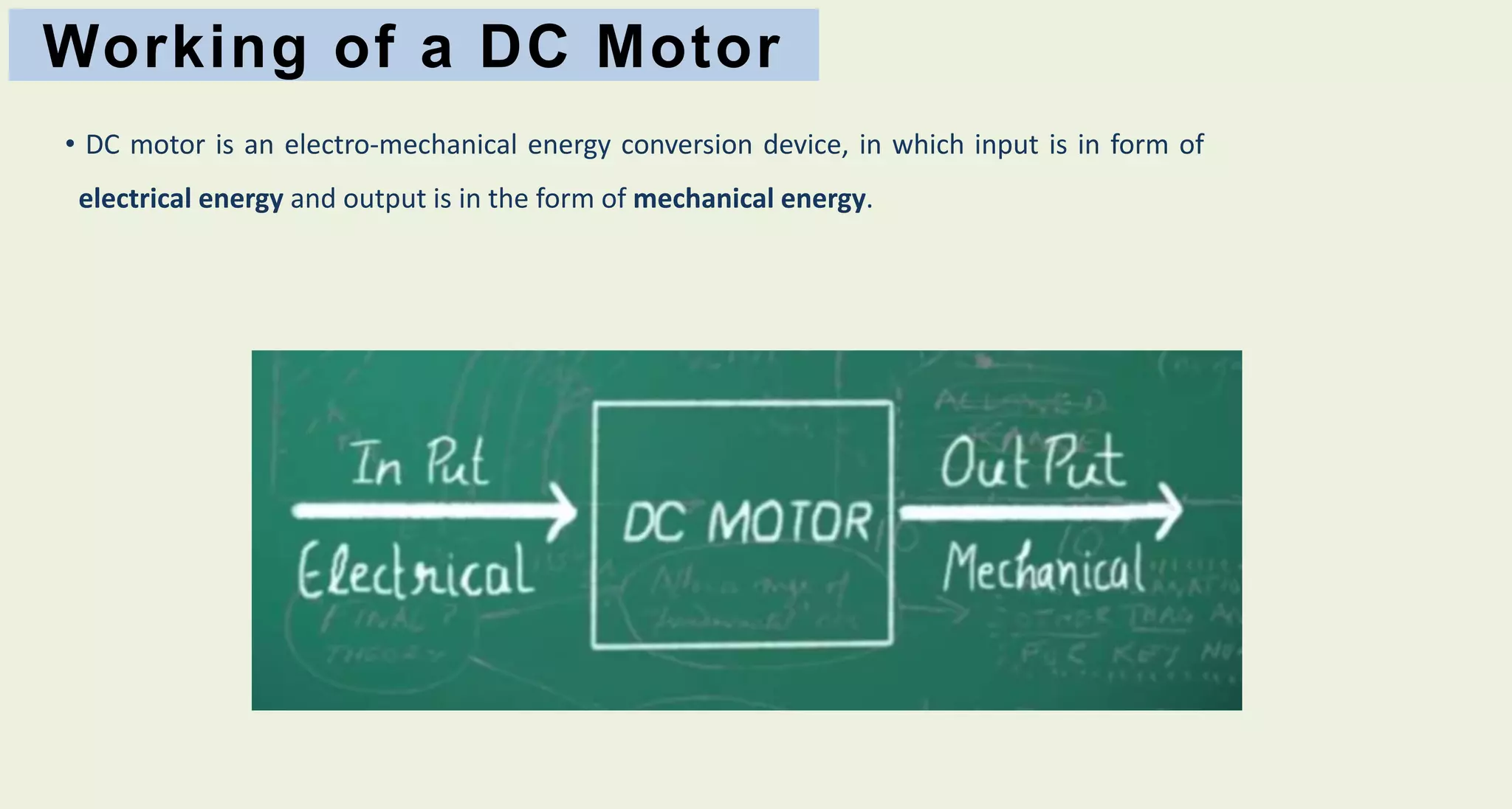 Working principle of dc motor | PPTX
