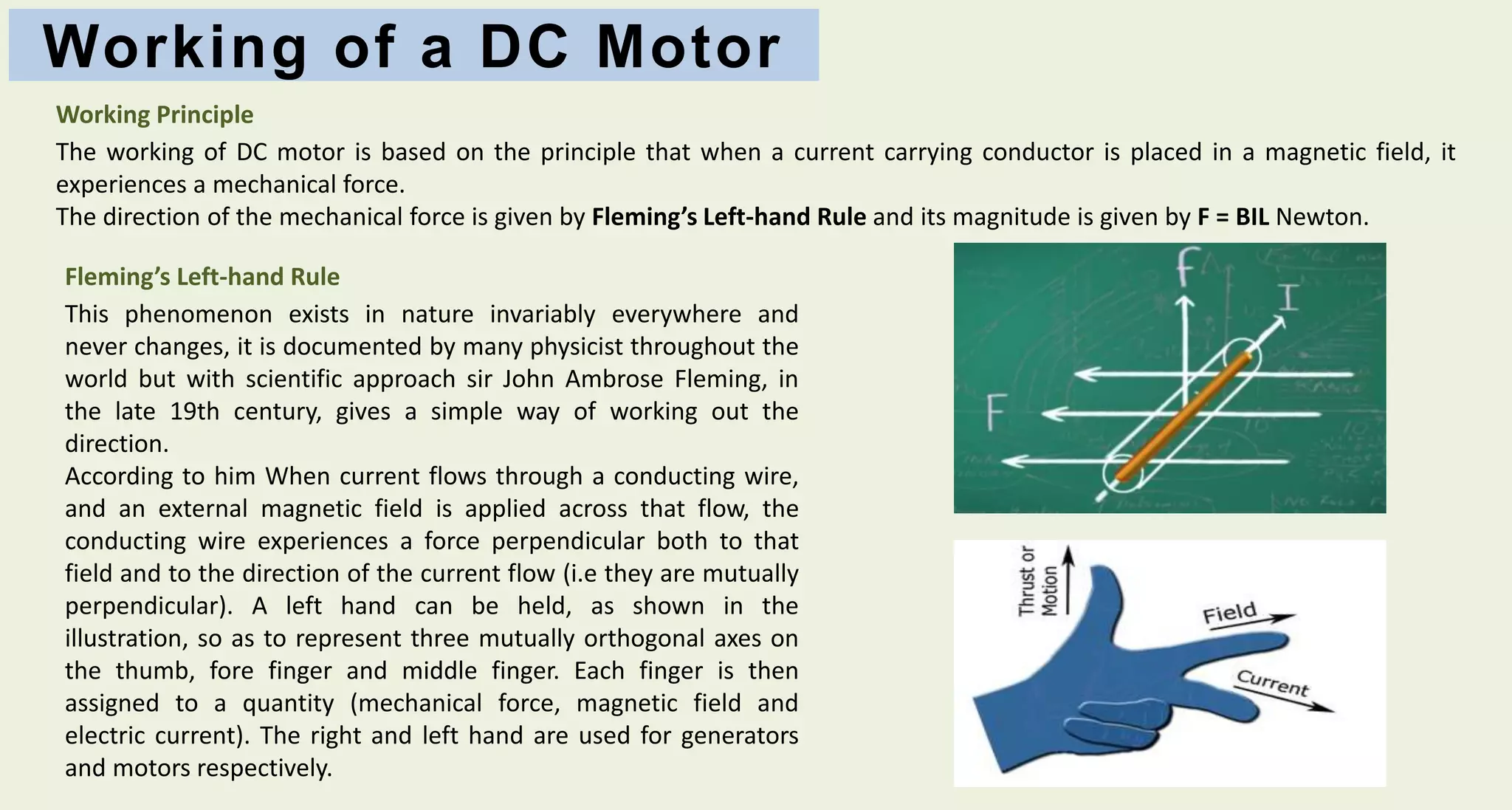 Working principle of dc motor | PPTX