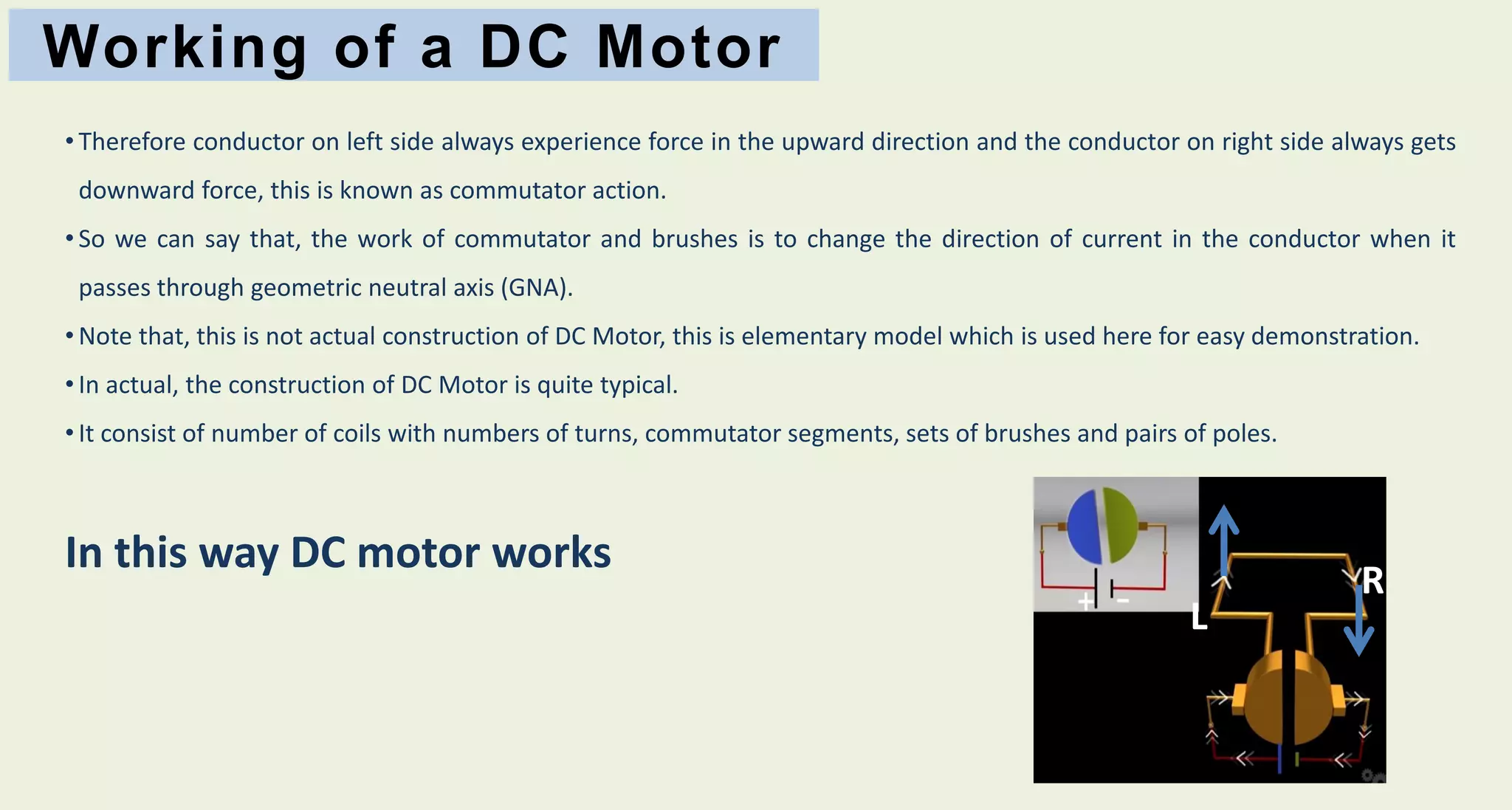 Working principle of dc motor | PPTX