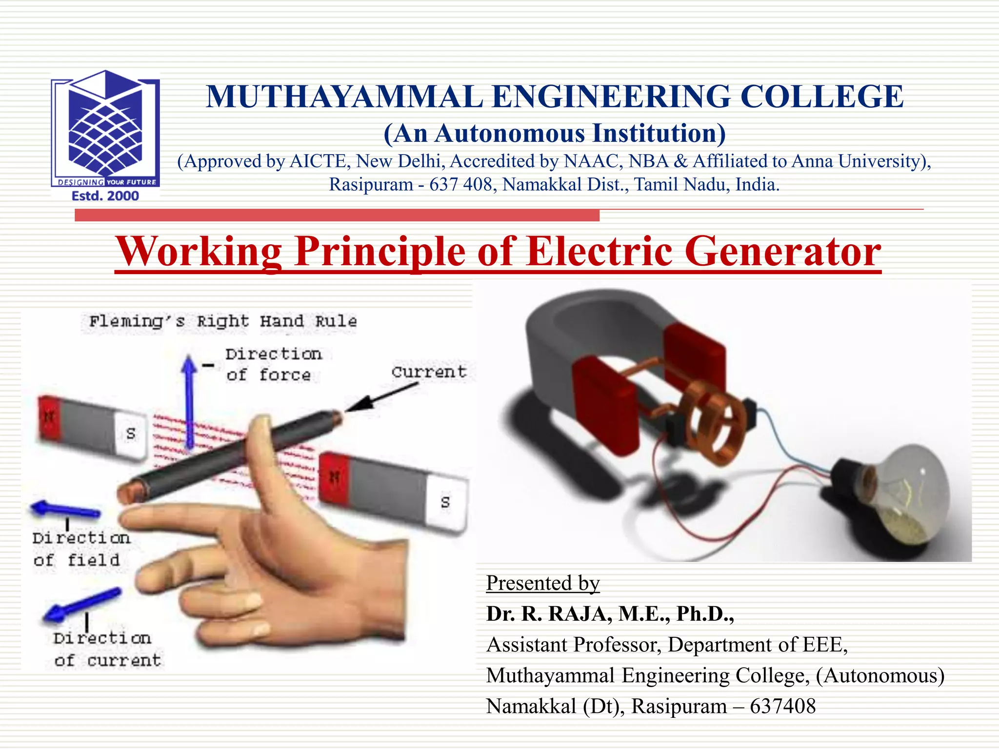 Working Principle of Electric Generator | PDF