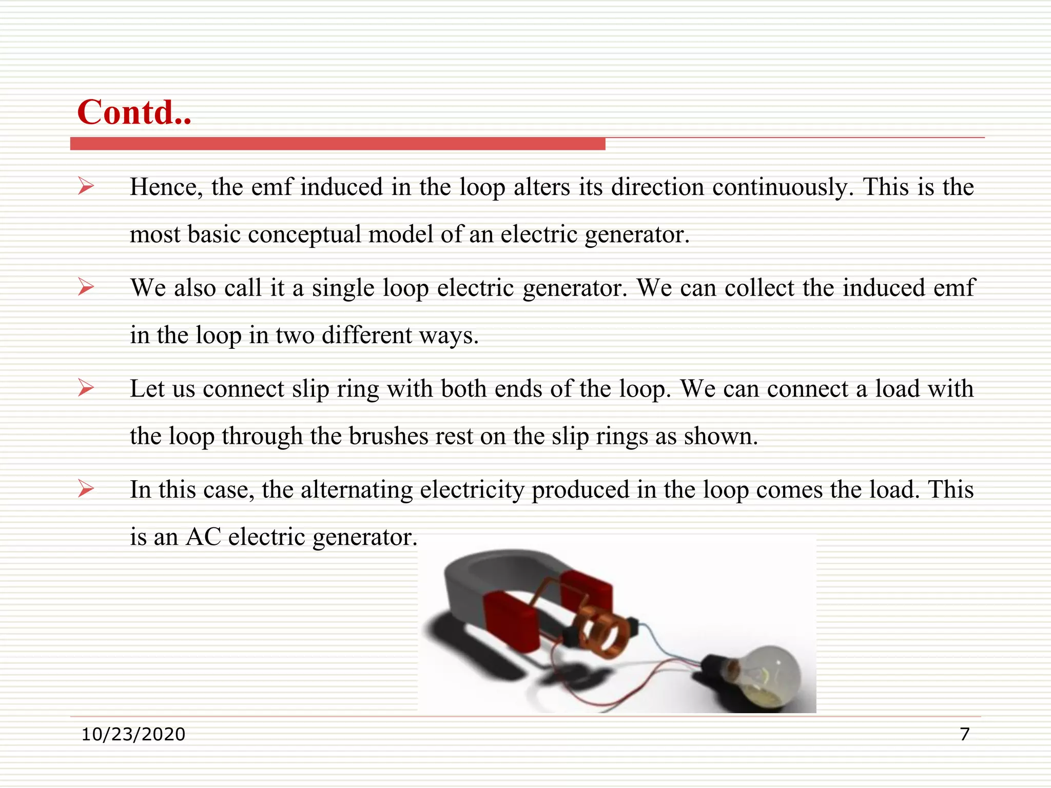 Working Principle of Electric Generator | PDF