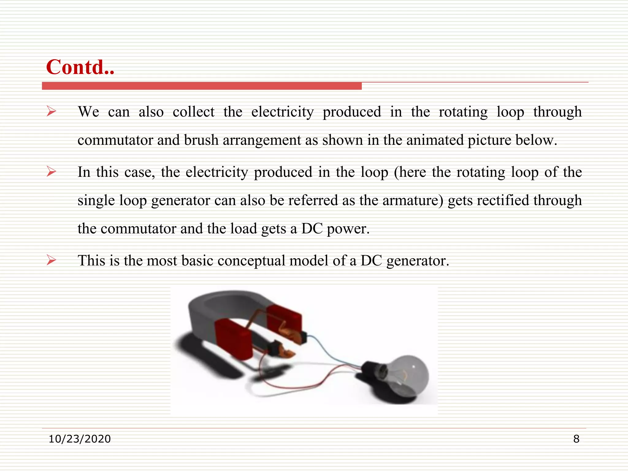 Working Principle of Electric Generator | PDF