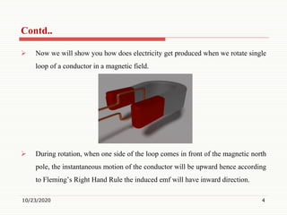 Working Principle of Electric Generator | PDF