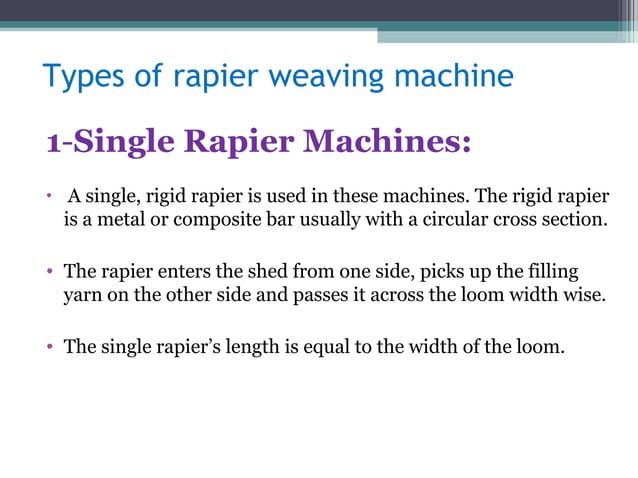 Working principle of rapier and essential parts | PPT