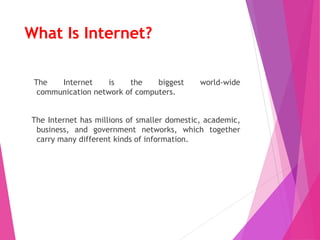 Working principles of internet | PPT