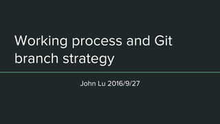 Working process and git branch strategy | PPT