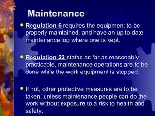 Working safely with work equipment by donald a mackay | PPT