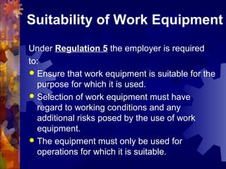 Working safely with work equipment by donald a mackay | PPT