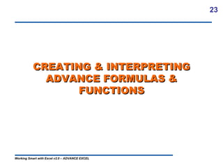 Working smart with excel v2.0 | PPT