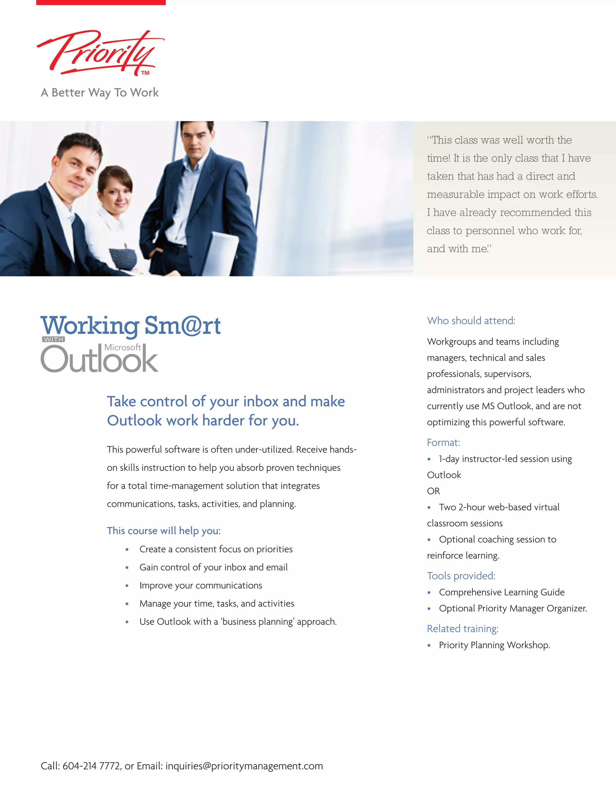 Working Smart With Microsoft Outlook | PDF